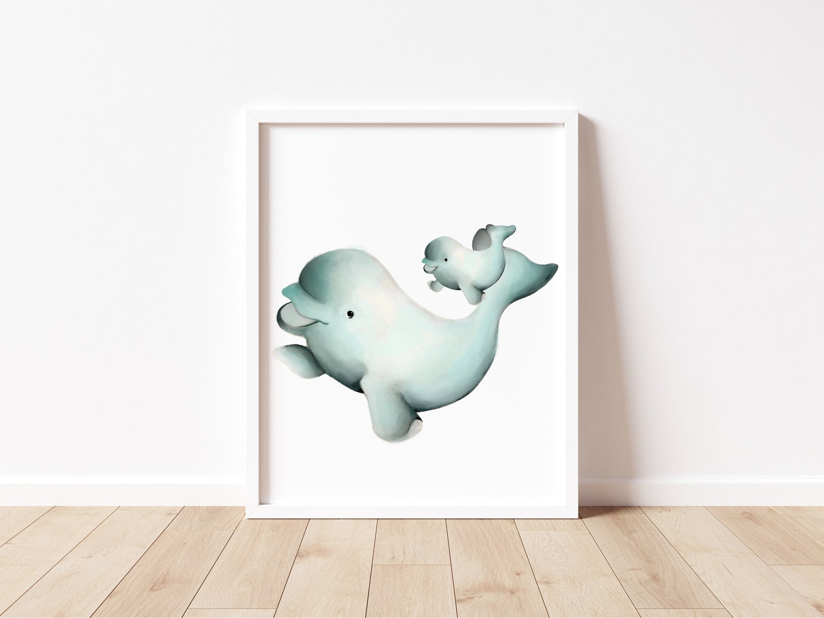 Beluga Whale Nursery Print - Mama and Baby – Studio Q - Art by Nicky ...